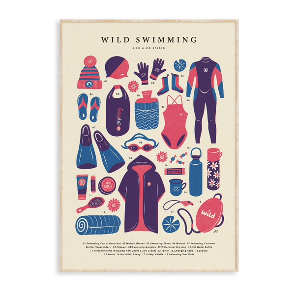 Wild Swimming Kit Art Print – Bird & Co Studio